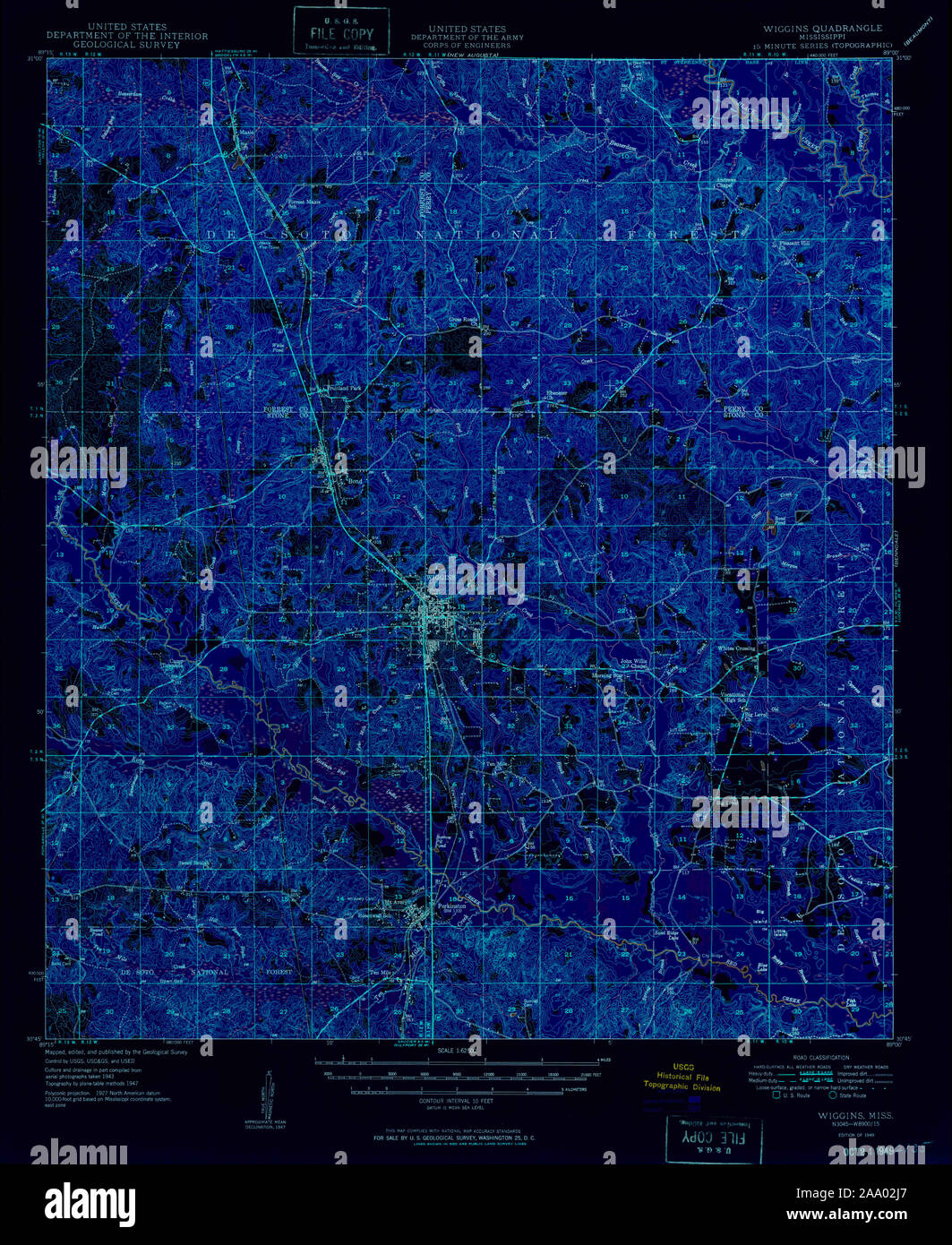 Map of wiggins mississippi hi-res stock photography and images - Alamy