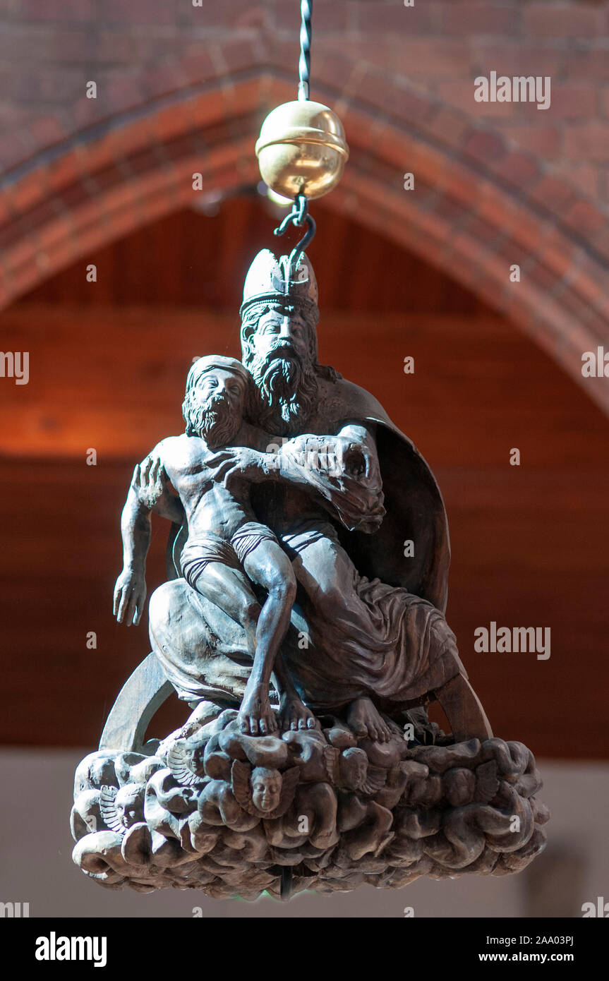 Inside interior view St Nicholas Church Nikolaikirche Mitte area Berlin ...