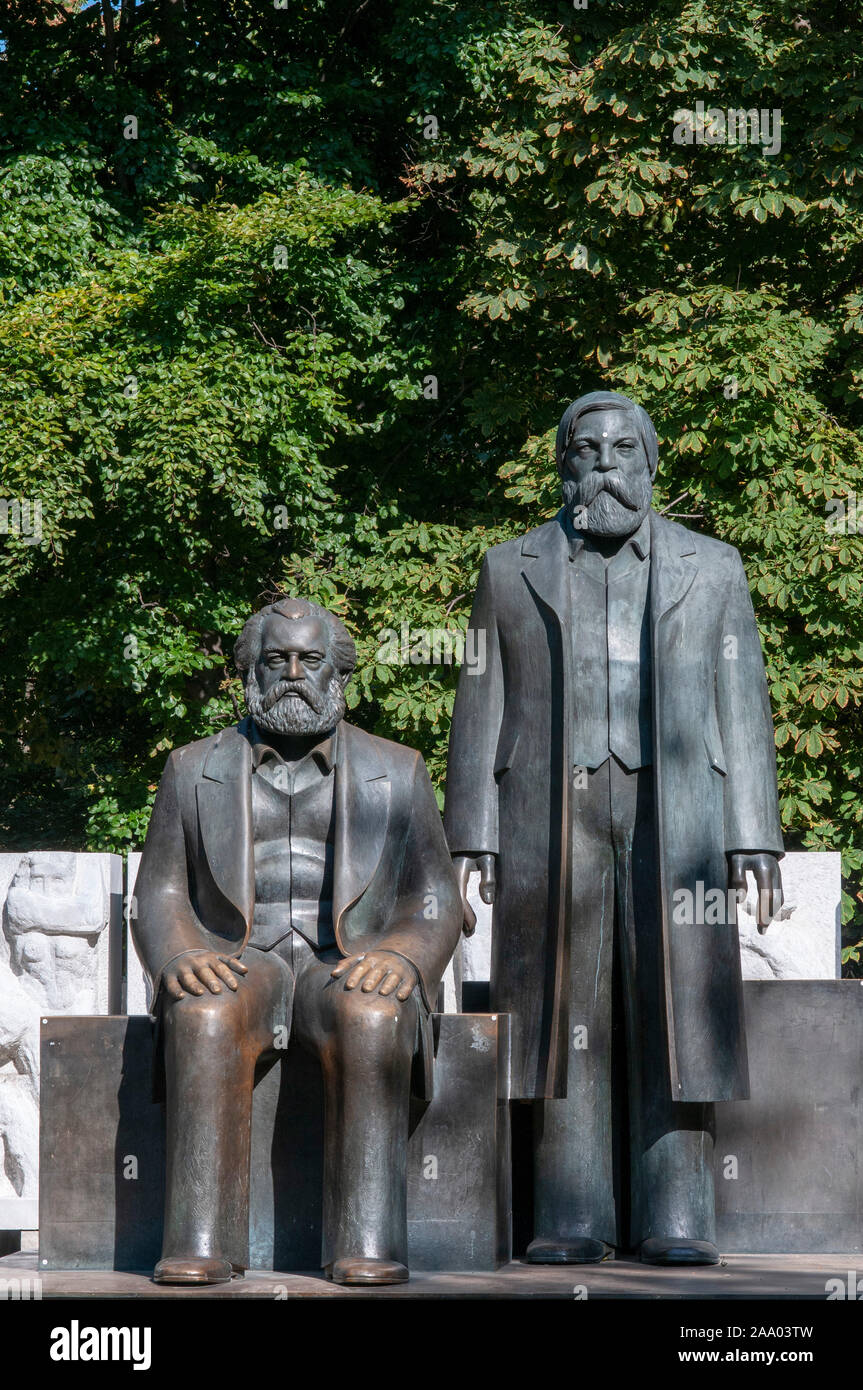 Statues of Karl Marx and Friedrich Engels, authors of the Communist ...