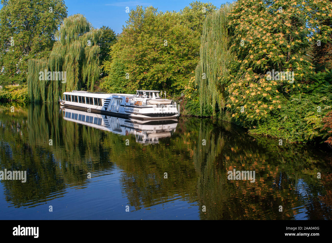 Boat excursion in the Spree river, Berlin. Spree, Landwehrkanal and ...