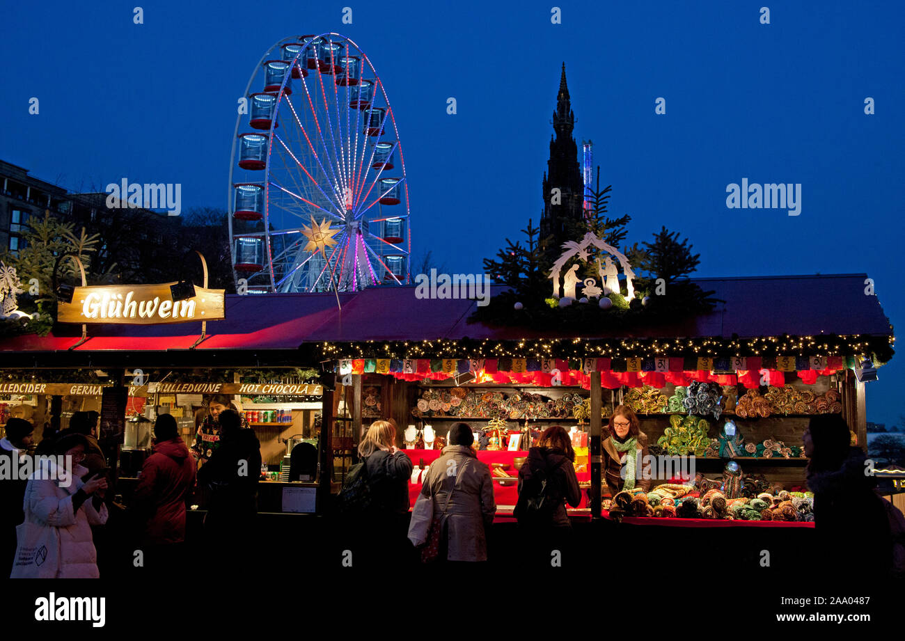 Princes Street Christmas Market and Fun Fair, Edinburgh, Scotland ...