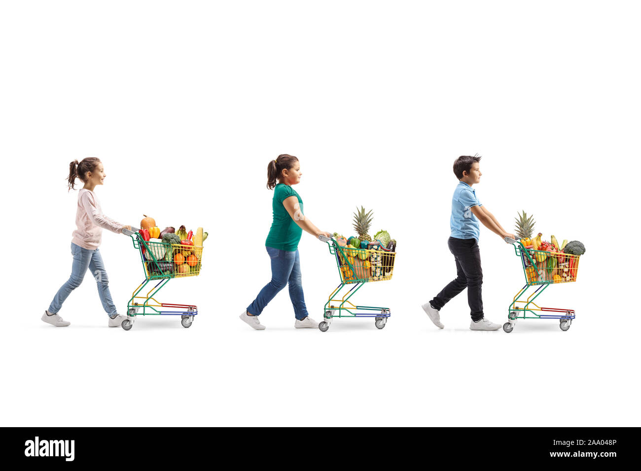 Children Pushing In Line