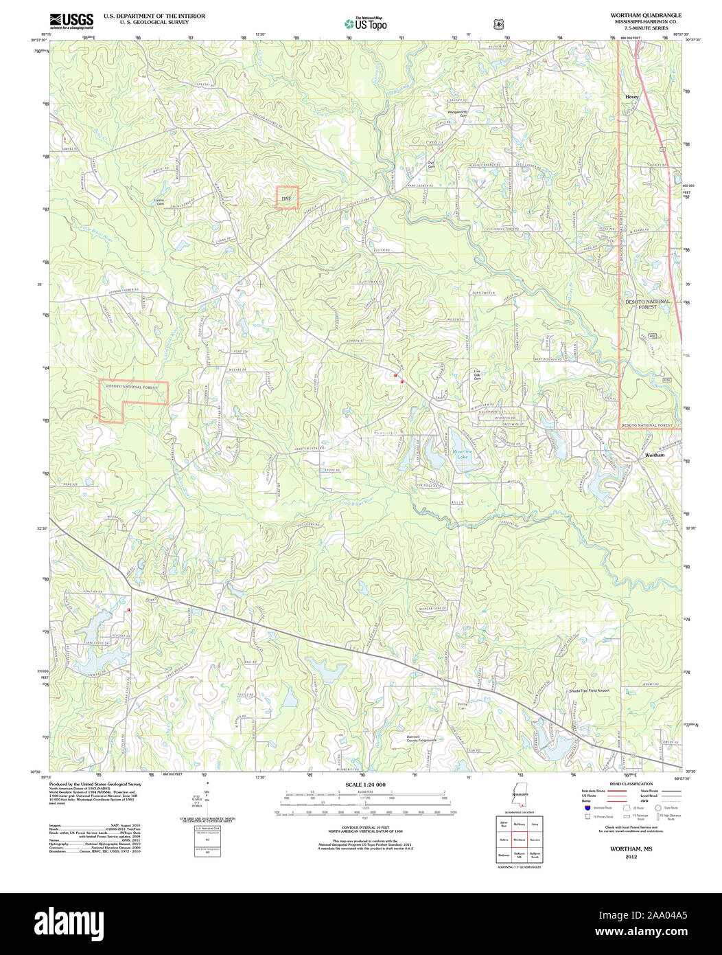 USGS TOPO Map Mississippi MS Wortham 20120413 TM Restoration Stock ...