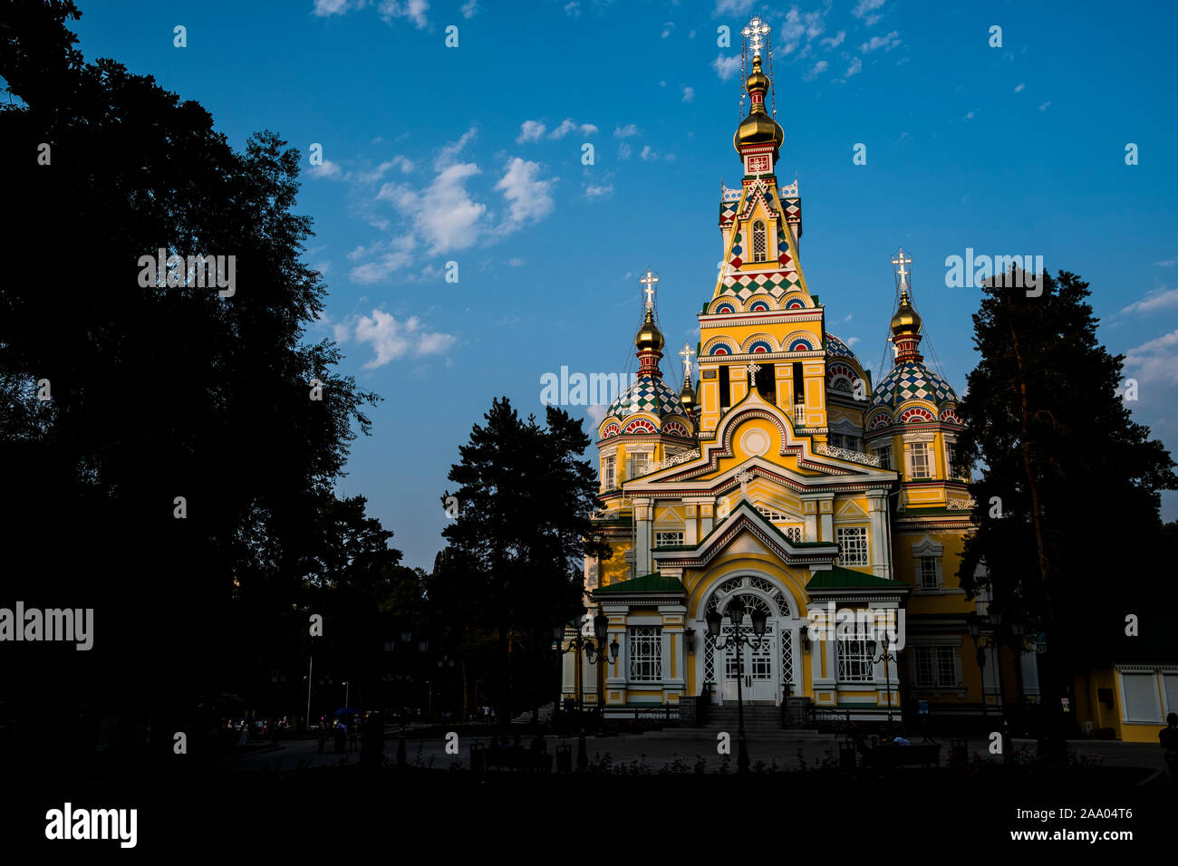 Russian Orthodox Zenkov Cathedral or Ascension Cathedral in Almaty ...