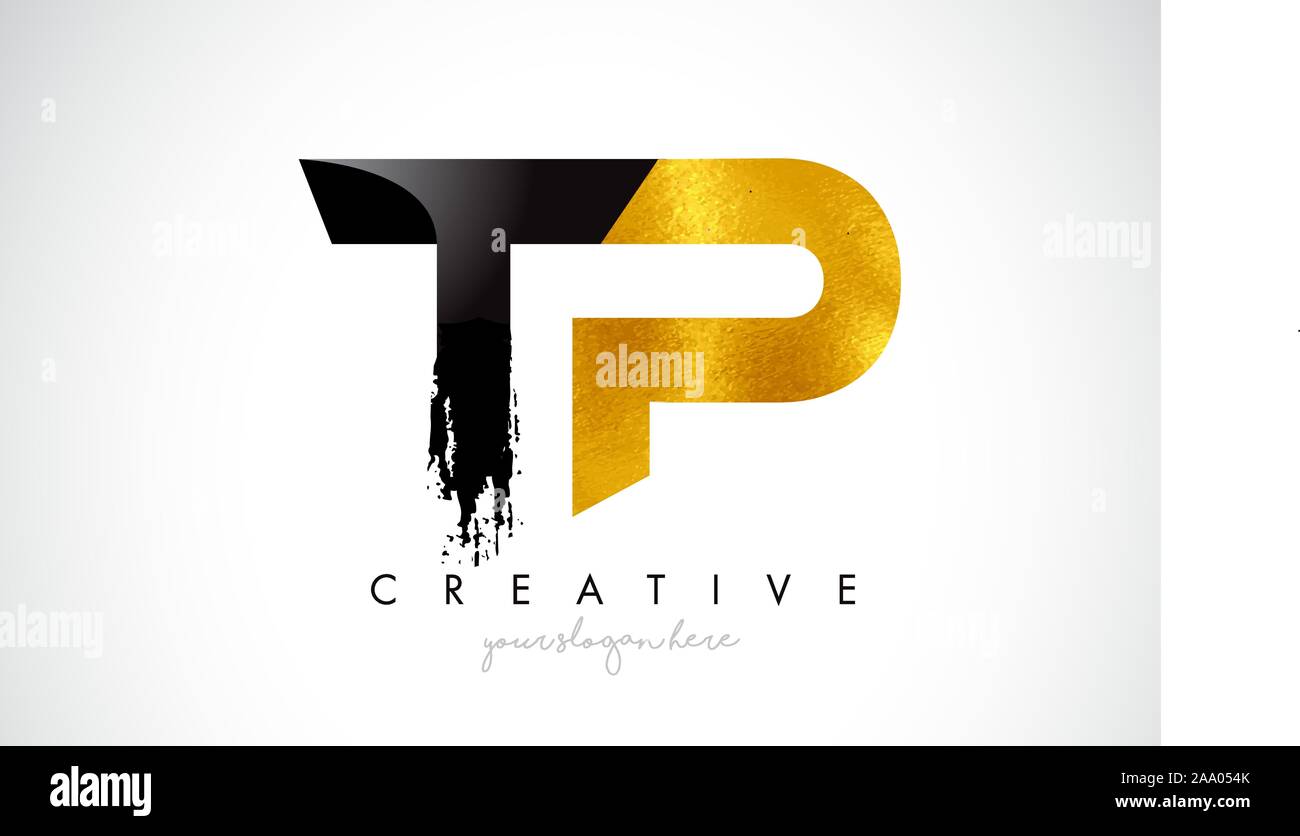 TP Letter Design with Brush Stroke and Modern 3D Look Vector ...
