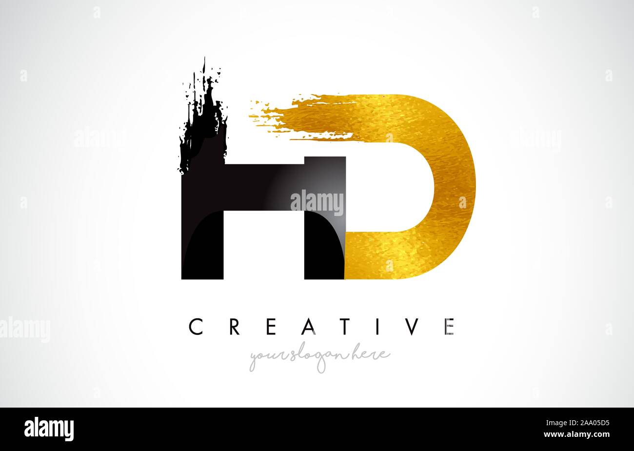 HD Letter Design with Brush Stroke and Modern 3D Look Vector ...