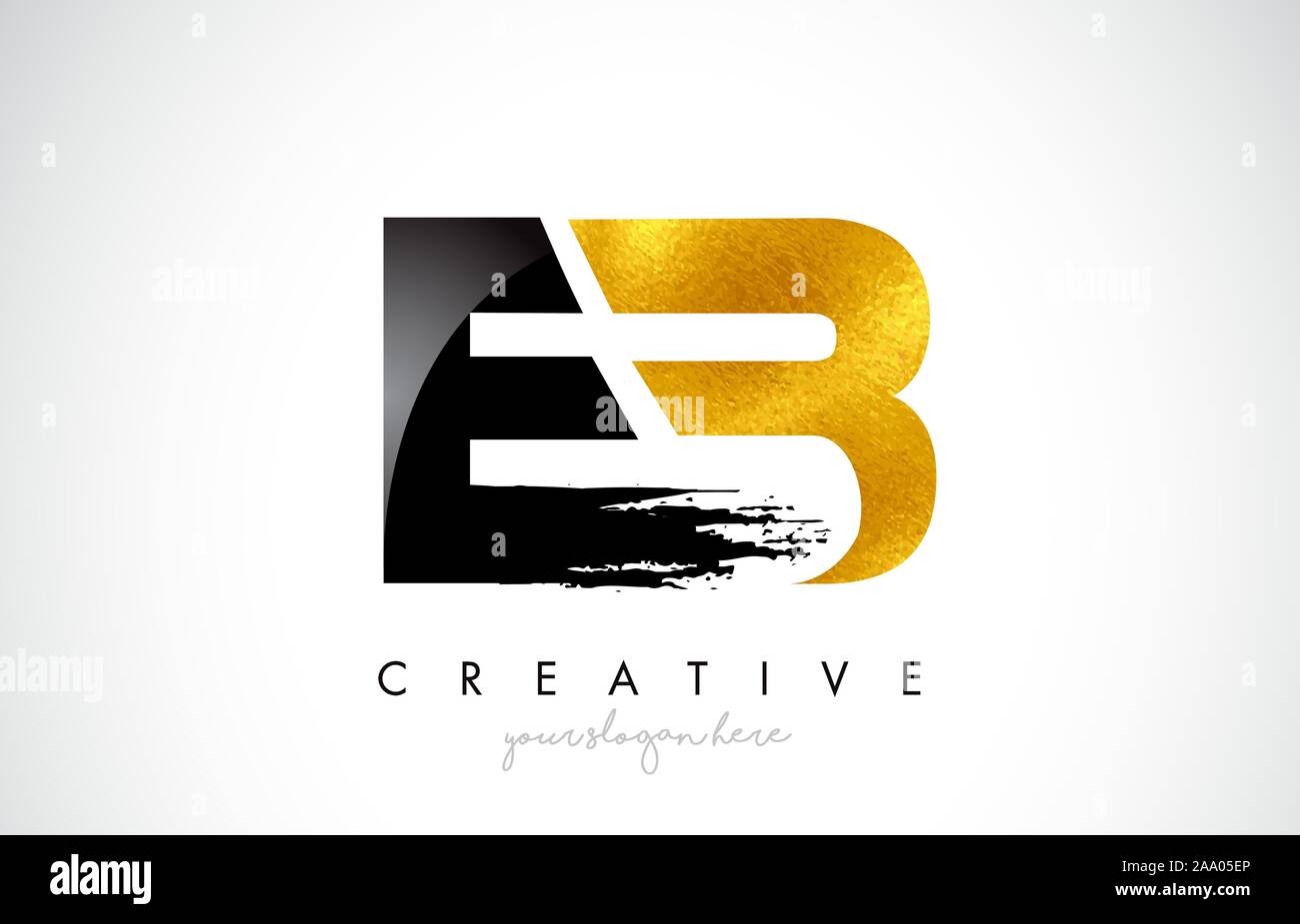 EB Letter Design with Brush Stroke and Modern 3D Look Vector ...