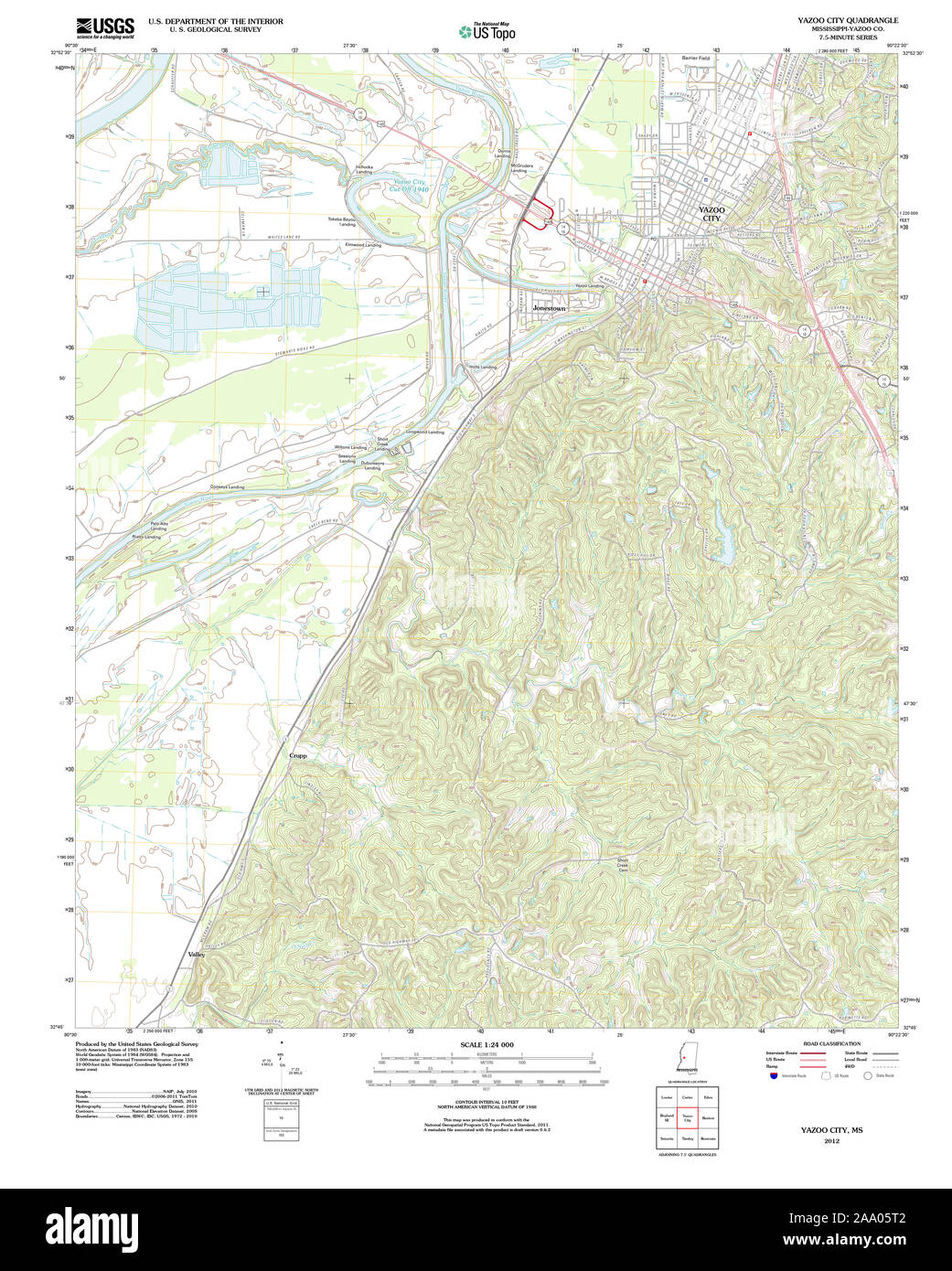 Yazoo city map hi-res stock photography and images - Alamy