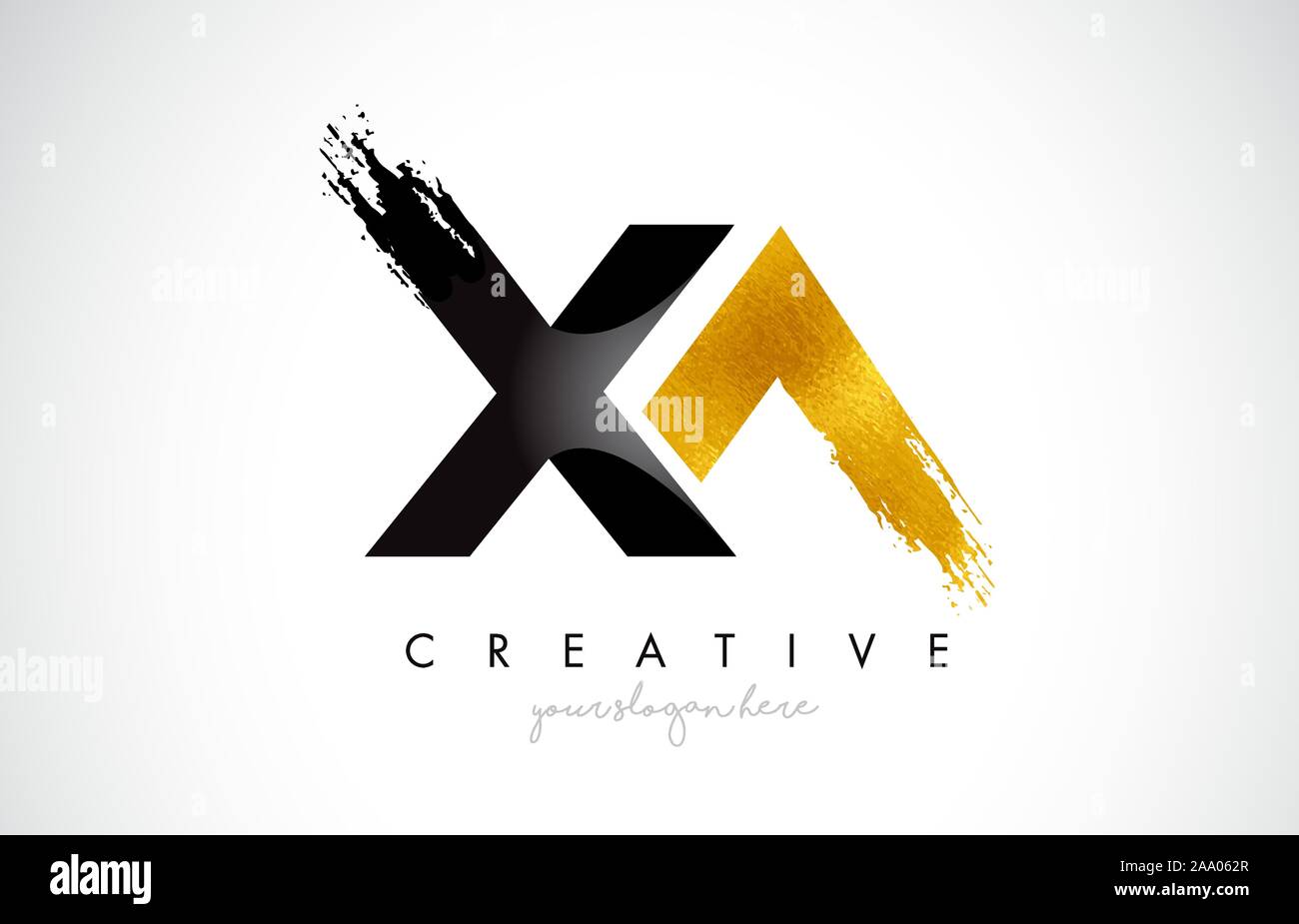 XA Letter Design with Brush Stroke and Modern 3D Look Vector ...