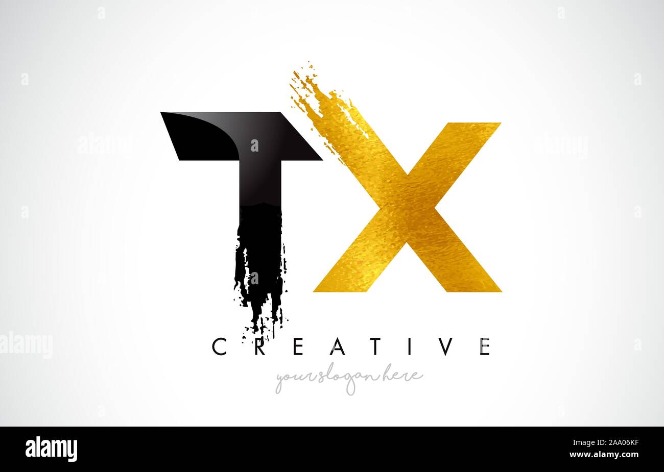 TX Letter Design with Brush Stroke and Modern 3D Look Vector ...