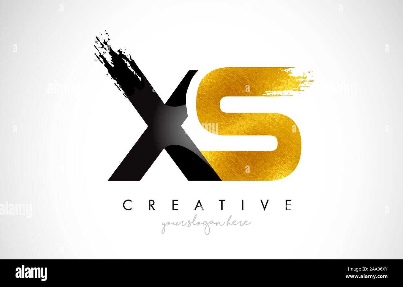 XS Letter Design with Brush Stroke and Modern 3D Look Vector ...