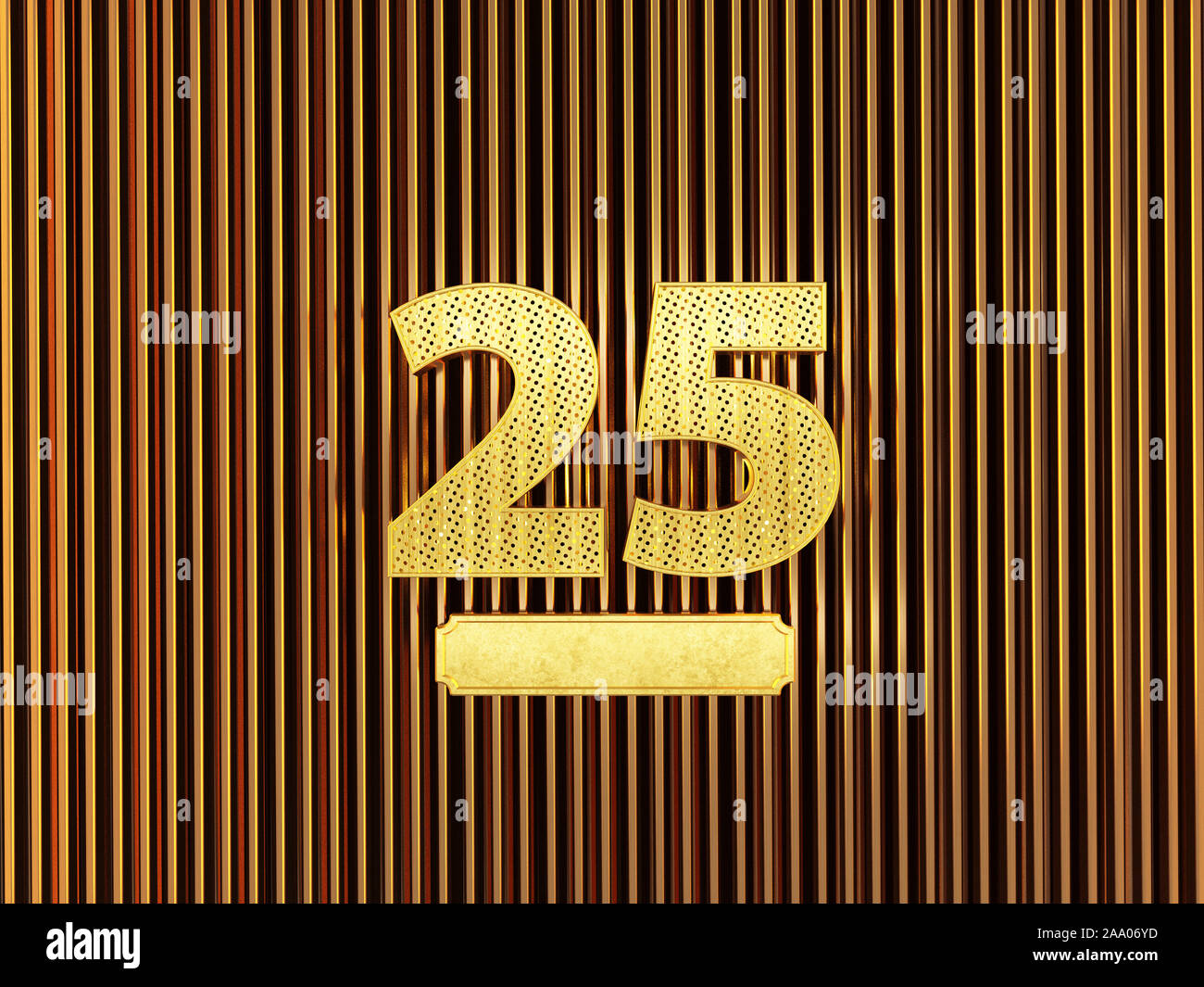number 25 (number twenty-five) perforated with small holes on the metal ...
