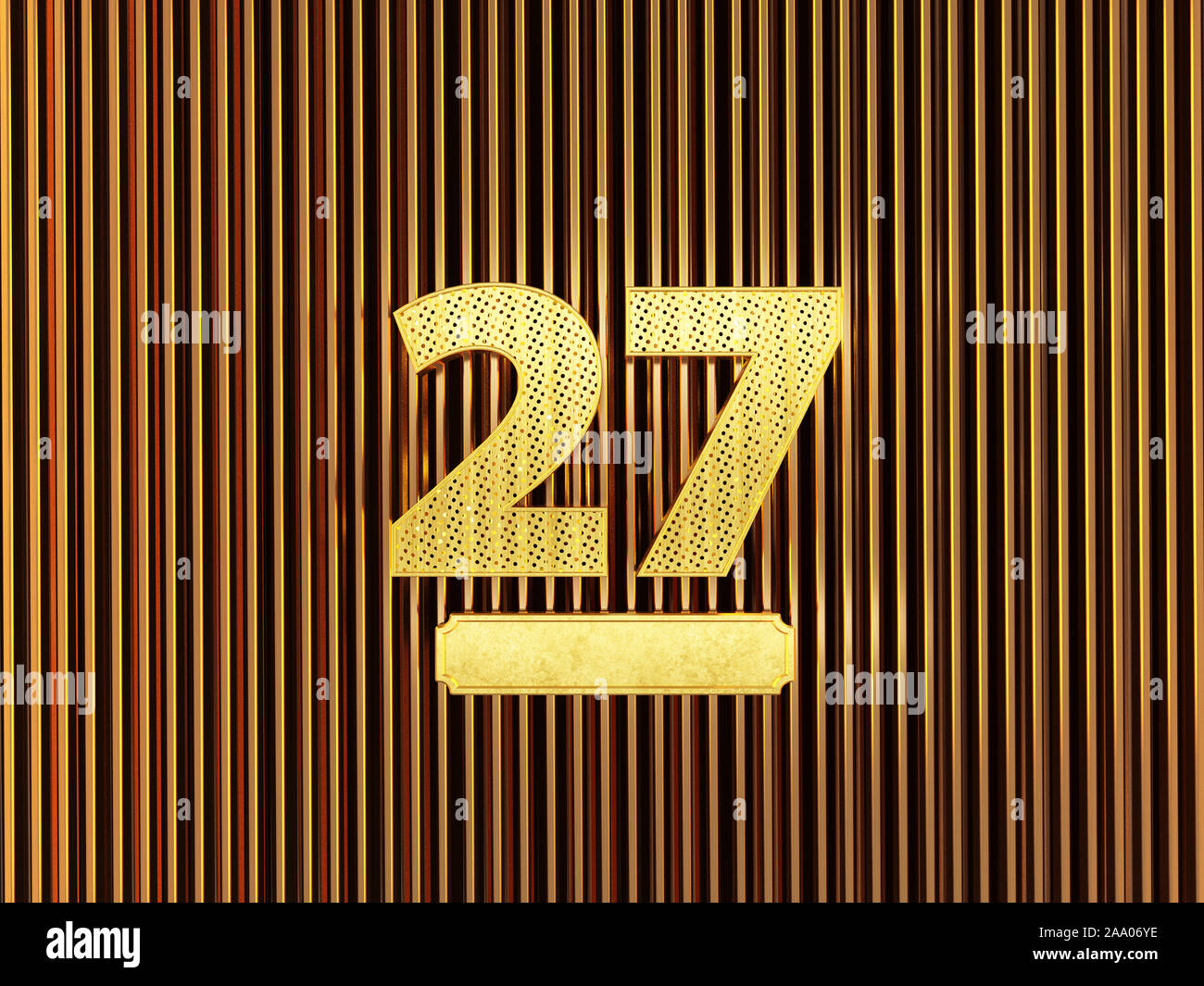 number 27 (number twenty-seven) perforated with small holes on the ...