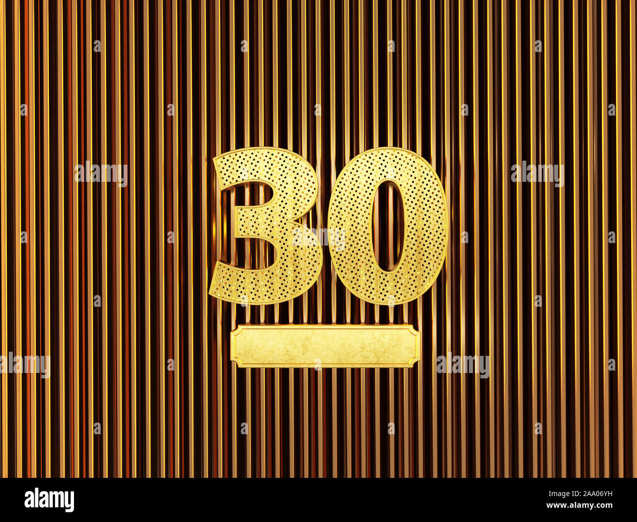 number 30 (number thirty) perforated with small holes on the metal ...