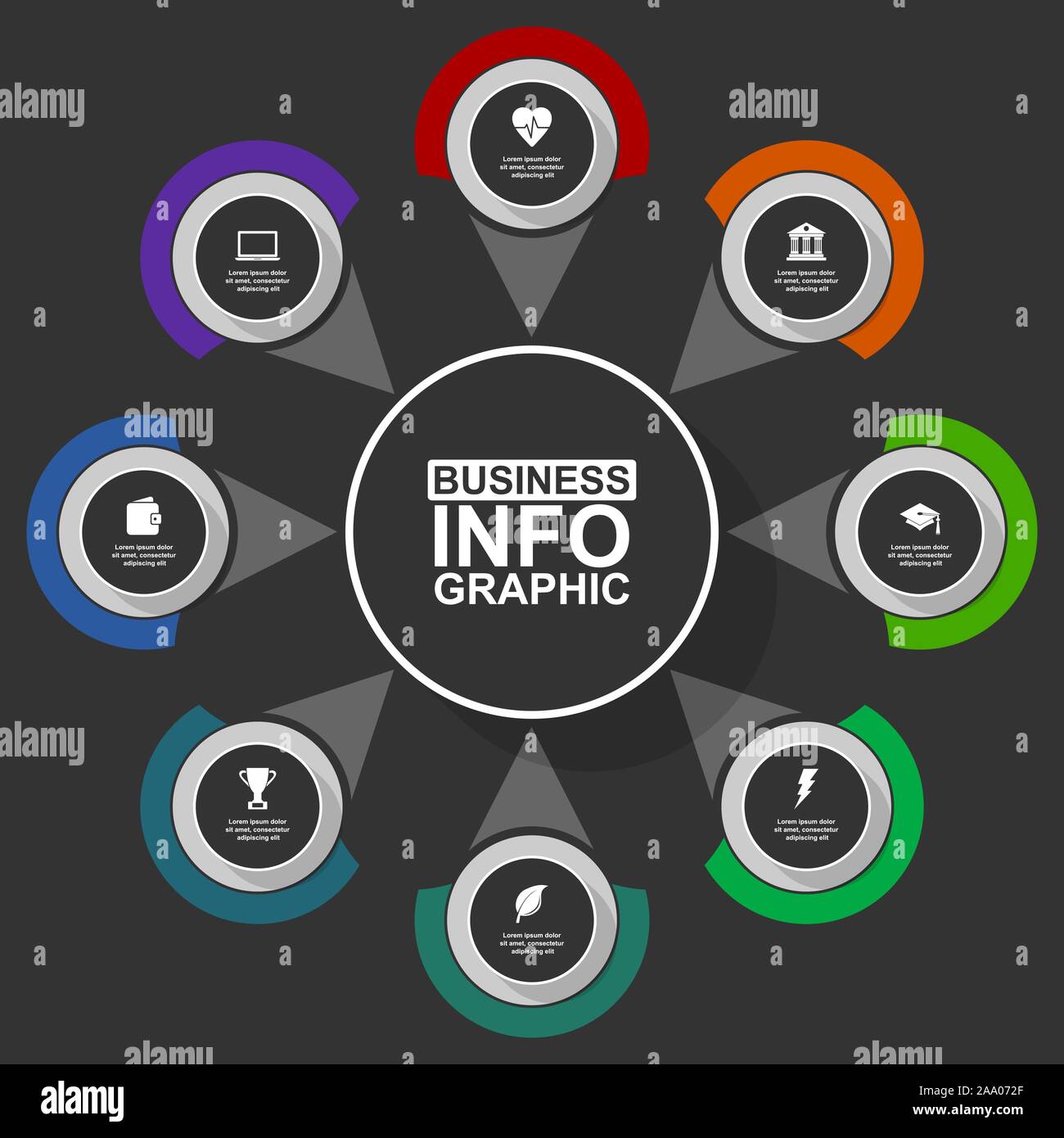 Business diagram, vector circular infographic template, web ...