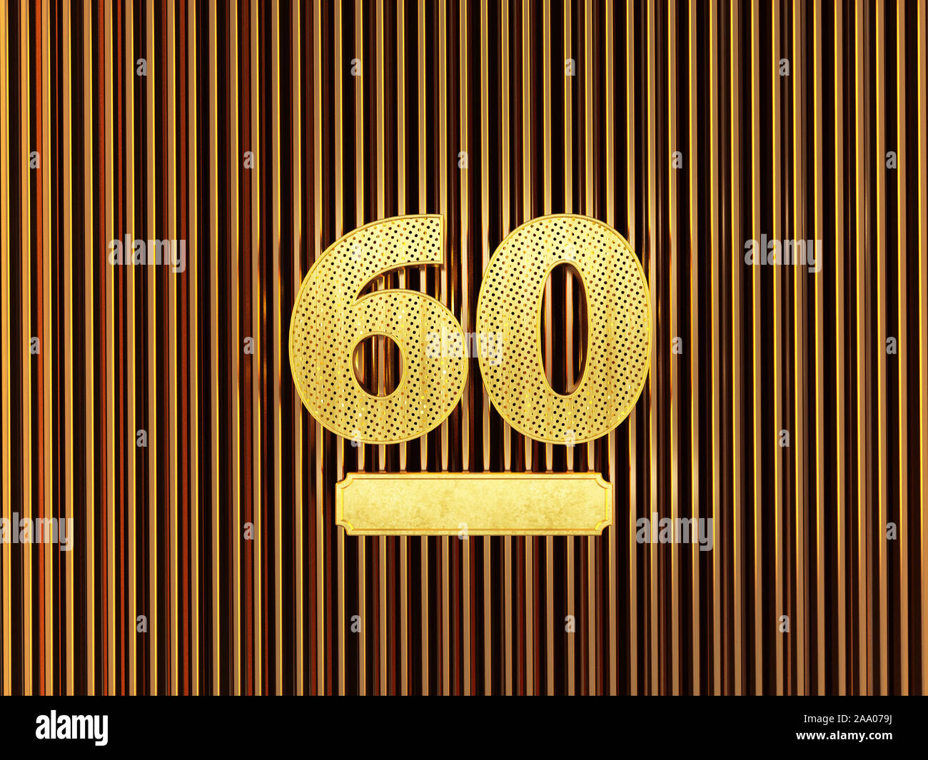 3d number 60 gold hi-res stock photography and images - Alamy