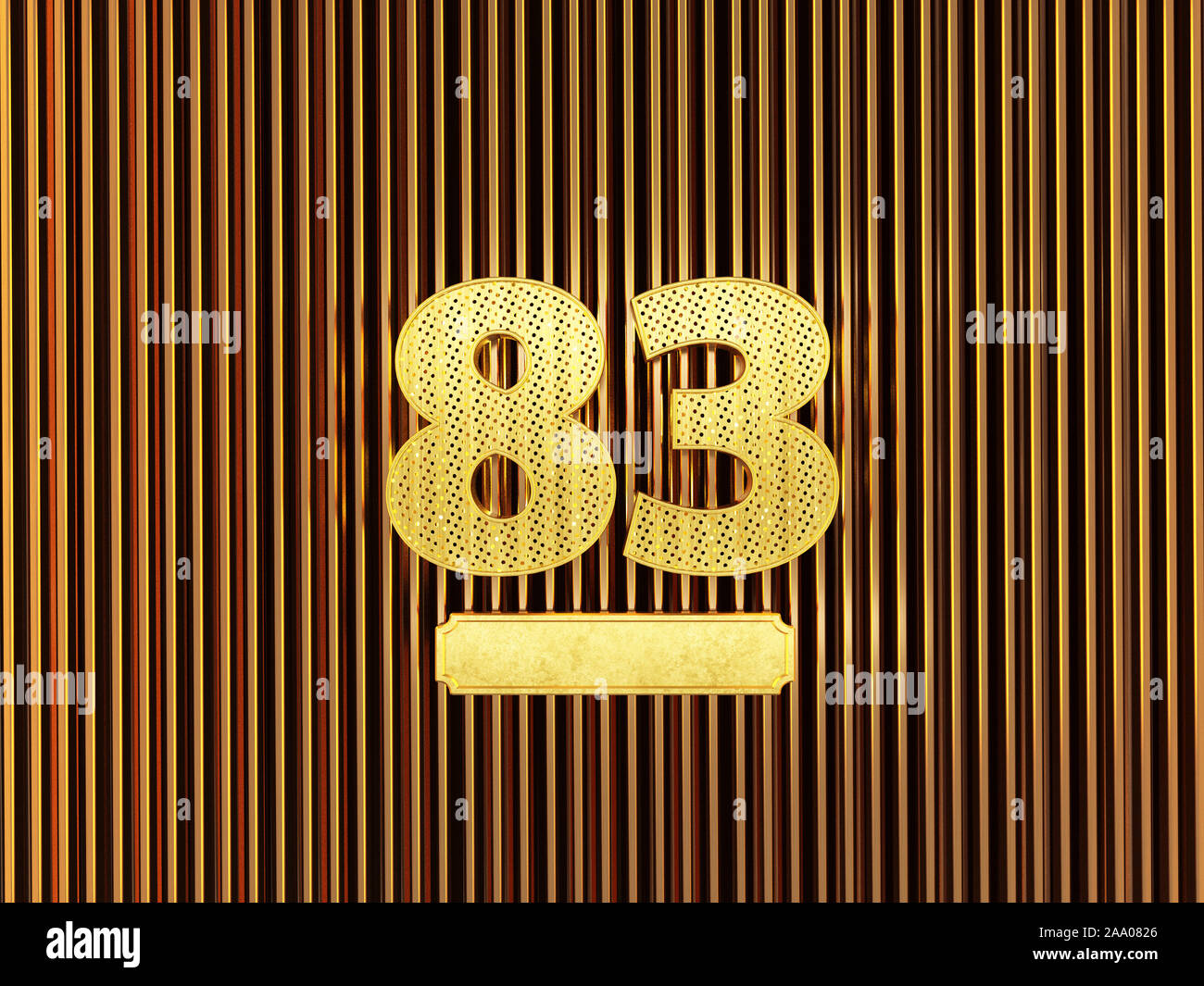 number 83 (number eighty-three) perforated with small holes on the ...