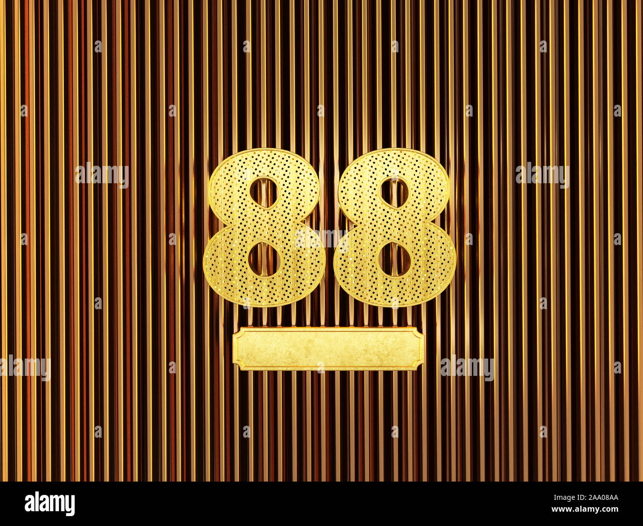 number 88 (number eighty-eight) perforated with small holes on the ...