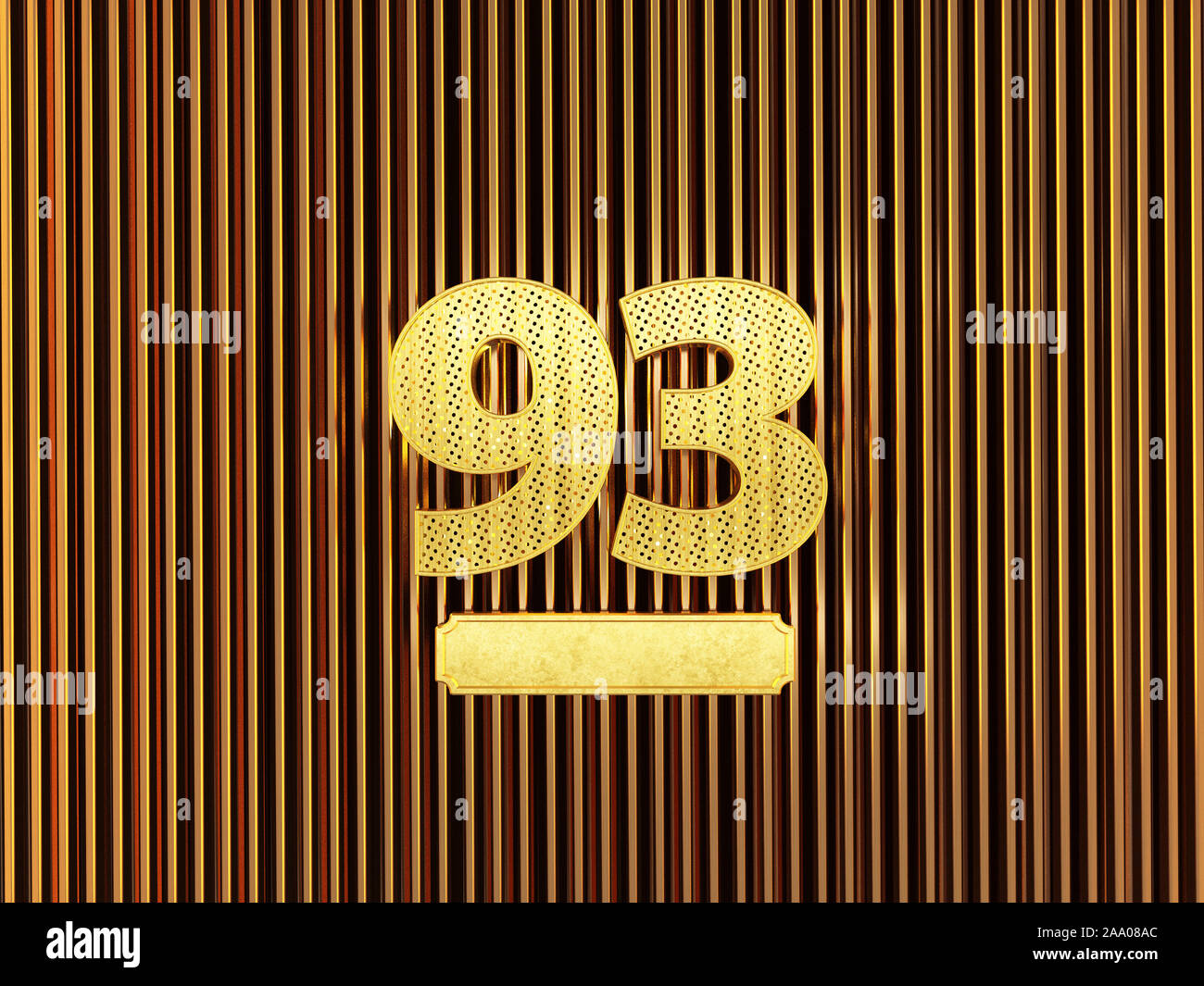 number 93 (number ninety-three) perforated with small holes on the ...