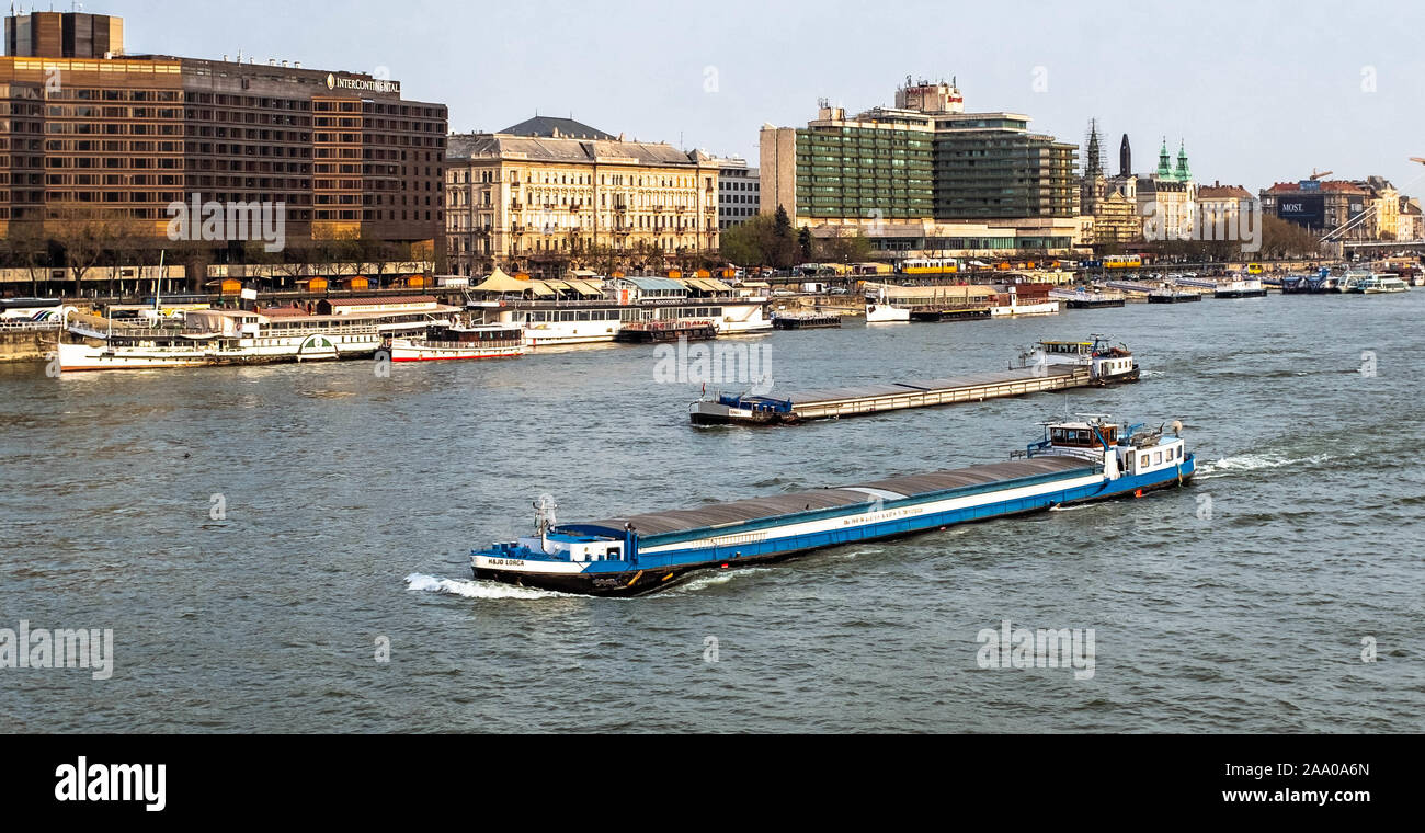 Danube with cargo ships hi-res stock photography and images - Alamy