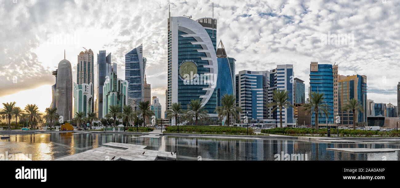 Doha, Qatar-November 18,2019: Doha, Qatar Skyline daylight view from ...