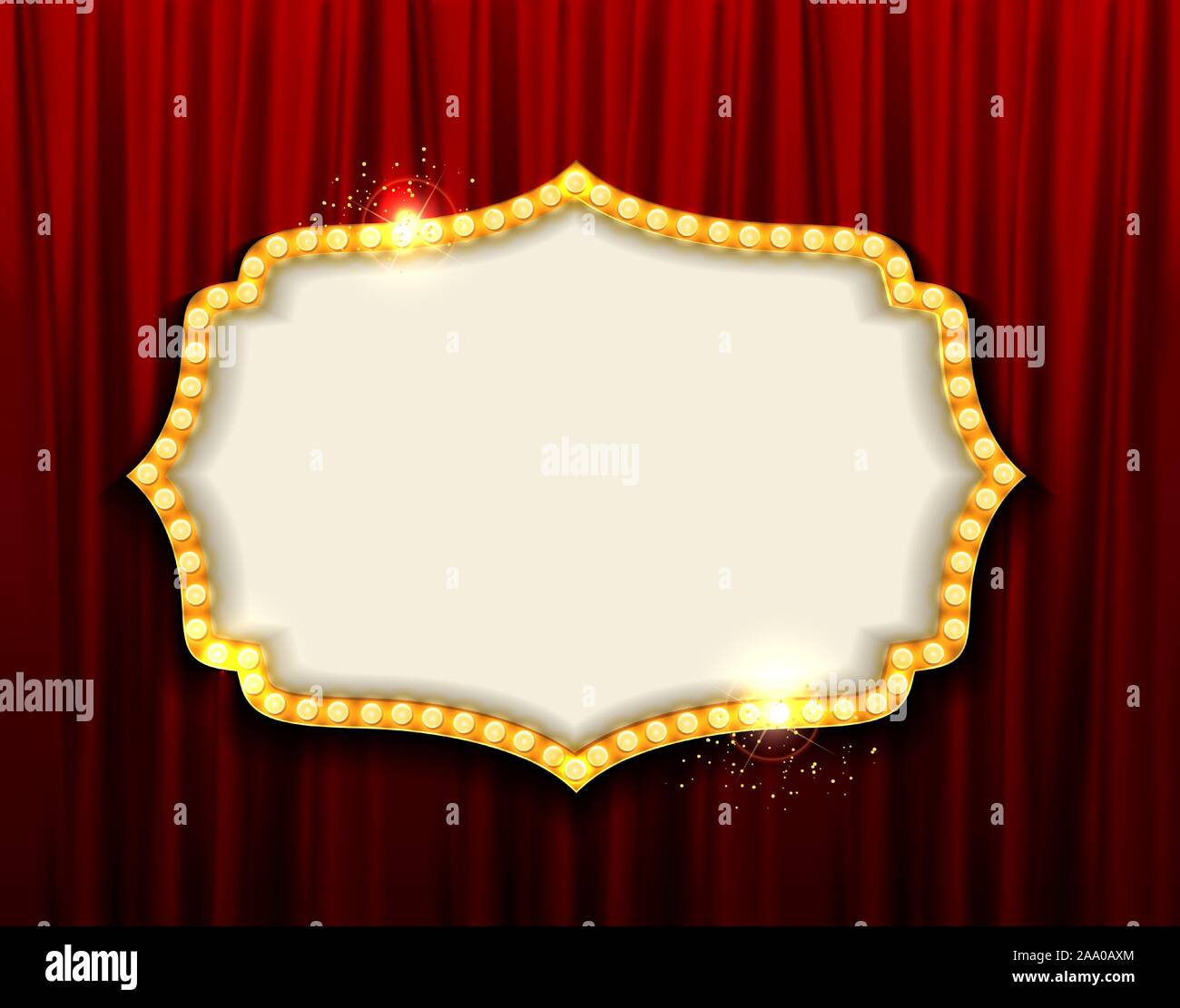 Retro frame comic design banner elements with light bulbs. Vector ...