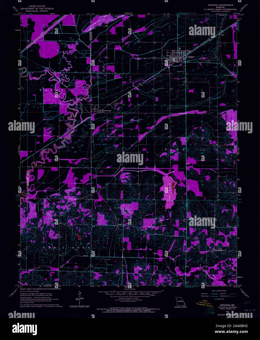 Advance missouri map hi-res stock photography and images - Alamy