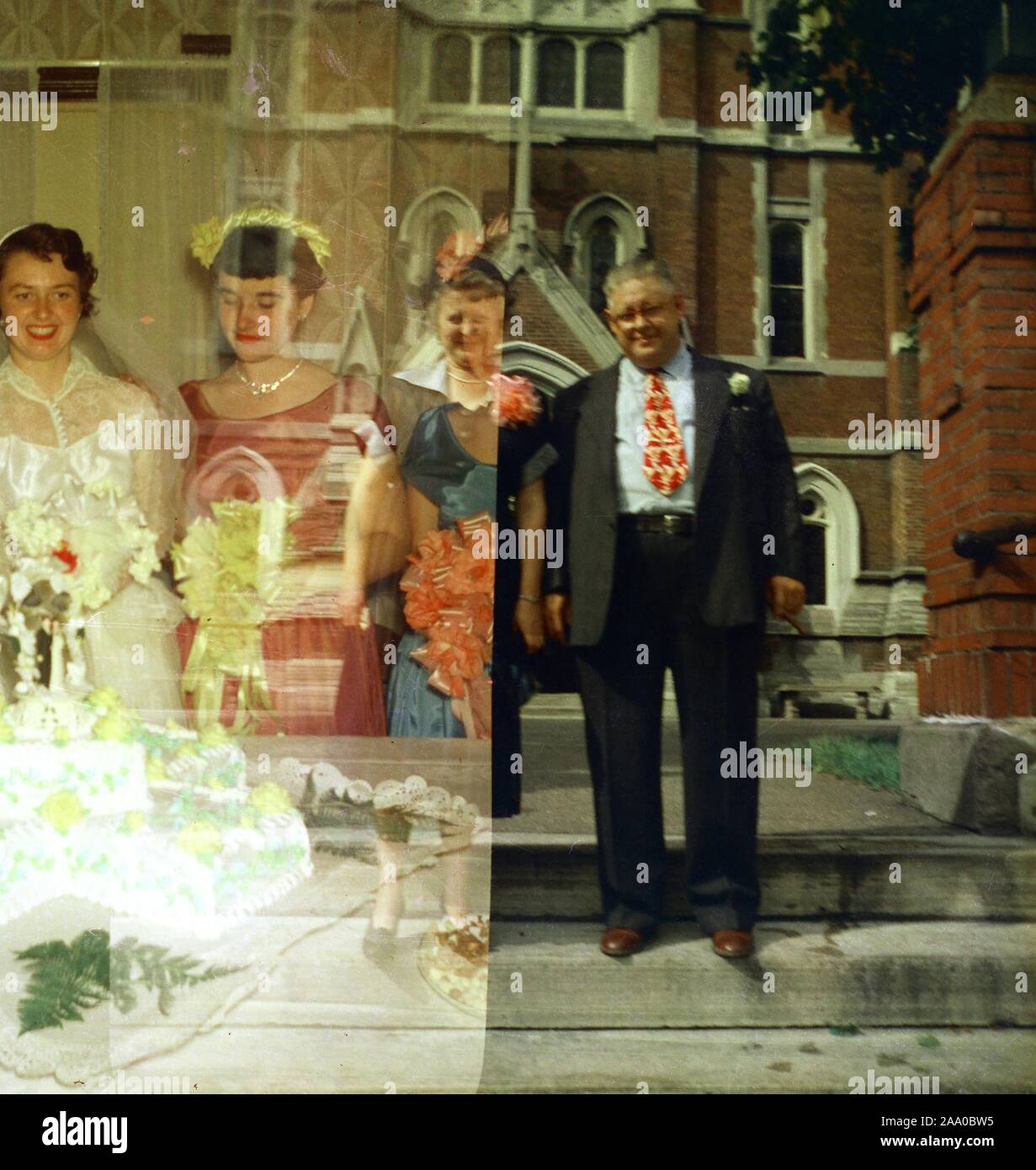 Vintage example of a photographic double exposure, where a negative is ...