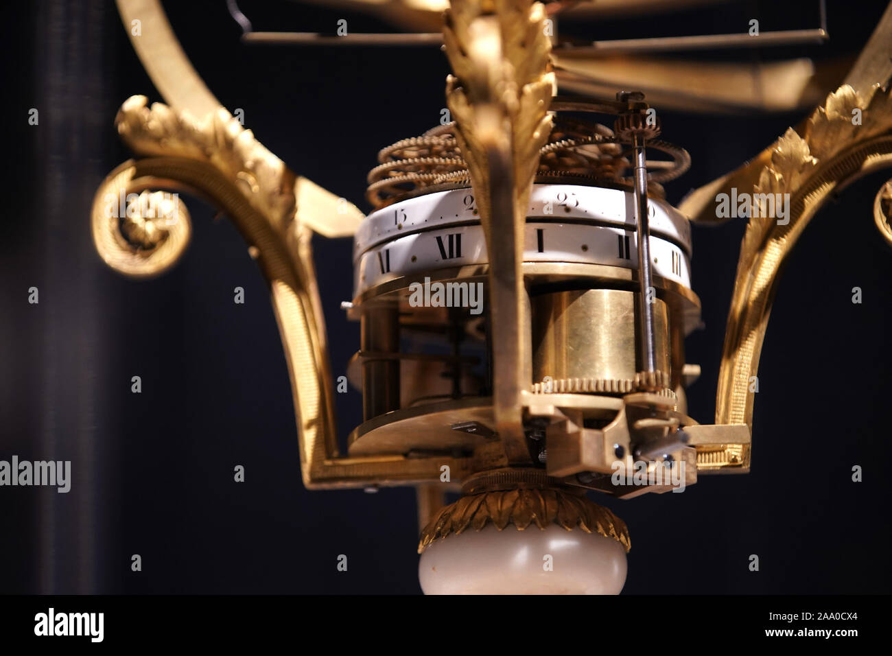 New York, United States. 18th Nov, 2019. Orrery Clock is on display at ...