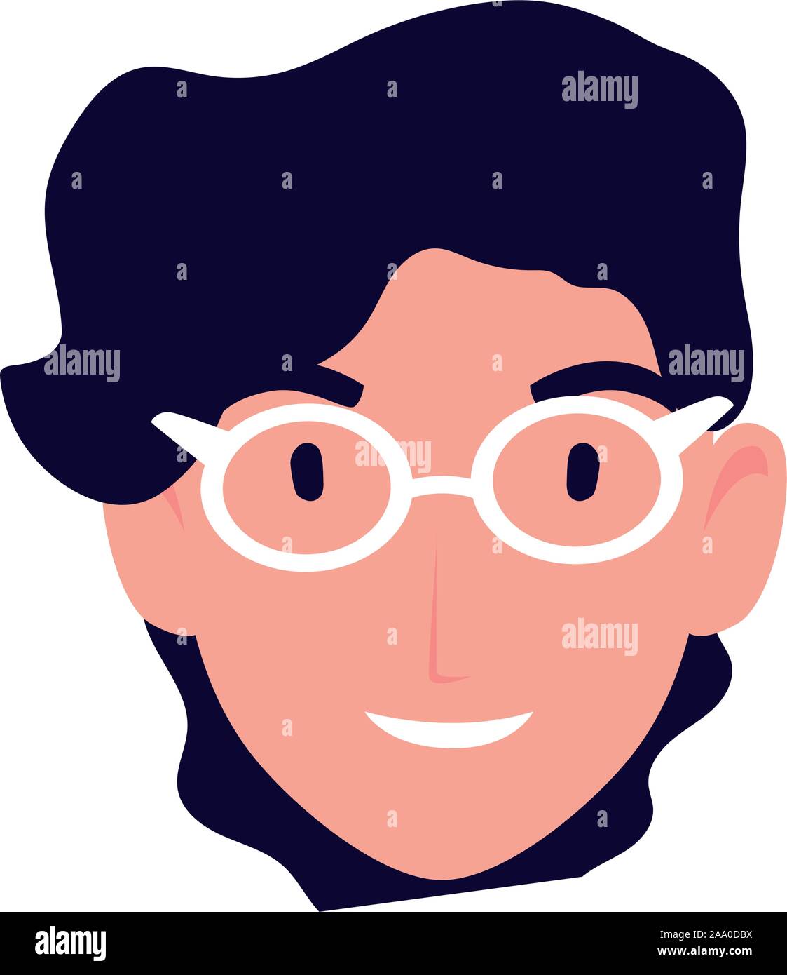 head of man smiling on white background vector illustration design ...