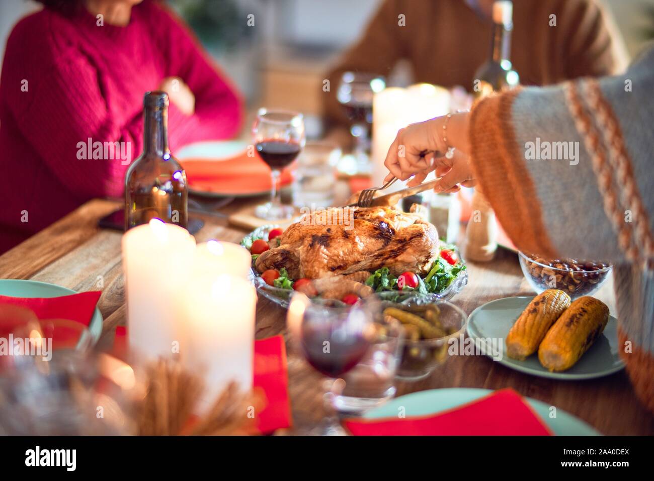 Beautiful family smiling happy and confident. One of them curving ...