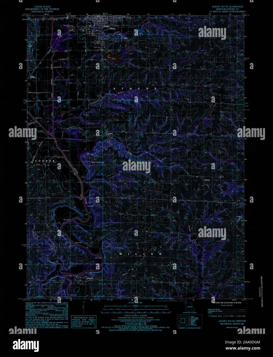 Map of albany missouri hi-res stock photography and images - Alamy