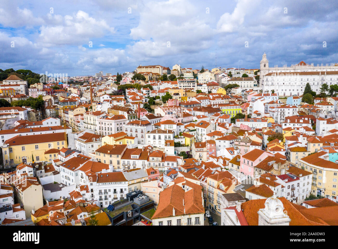 Lisbon sightseeing from above - The historic district of Alfama Stock ...