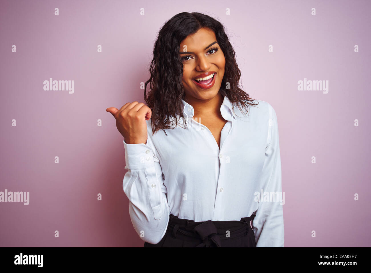 Beautiful transsexual transgender elegant businesswoman over isolated ...