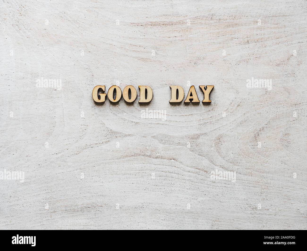 GOOD DAY. Letters of the alphabet on a board Stock Photo - Alamy