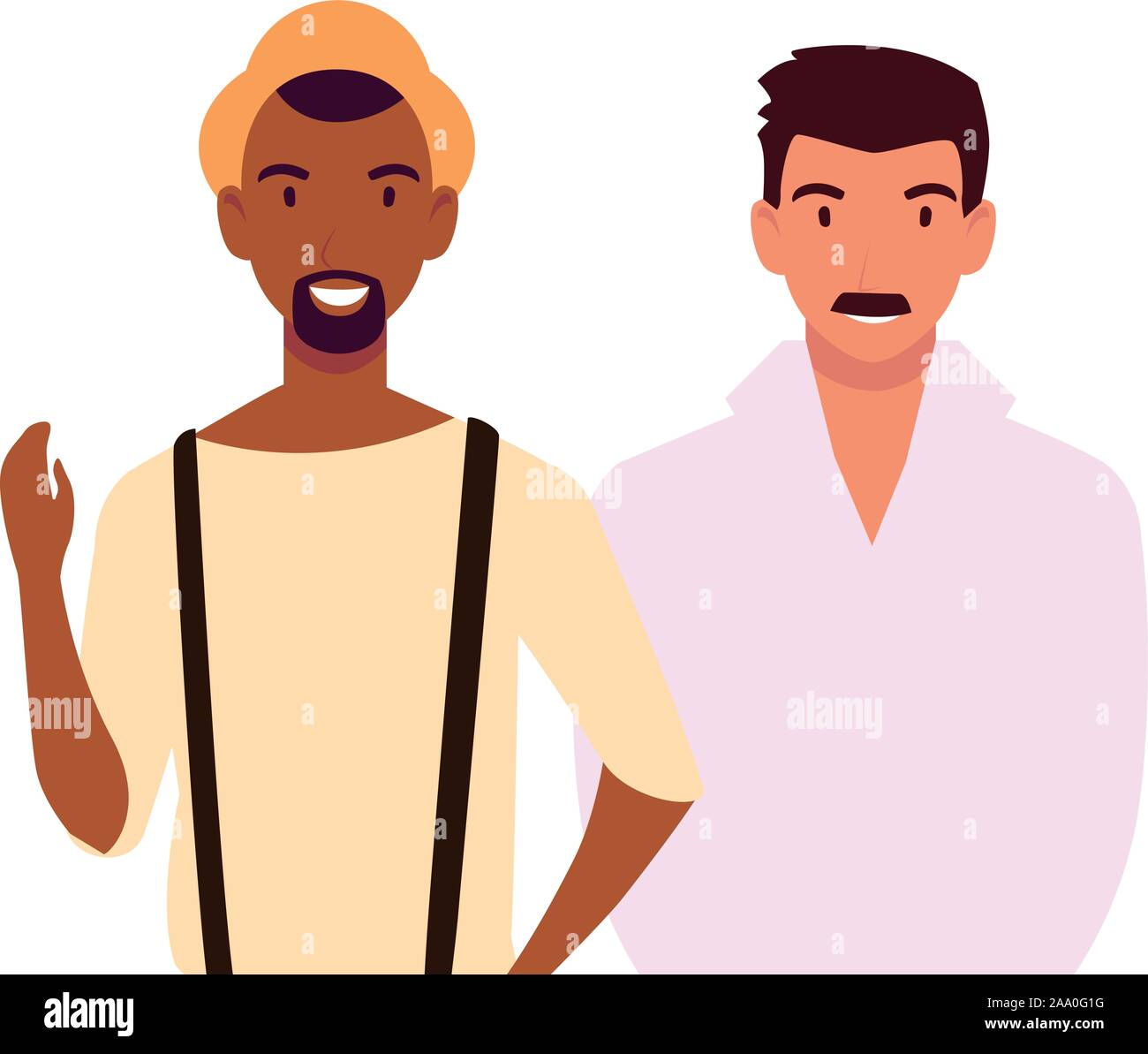 men with different poses on white background vector illustration design ...