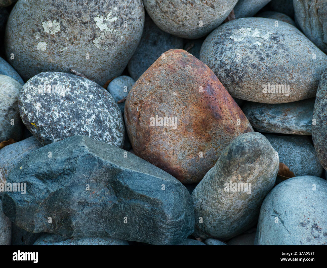 Assorted Blueish Grey River Rock Detail Shot Stock Photo - Alamy