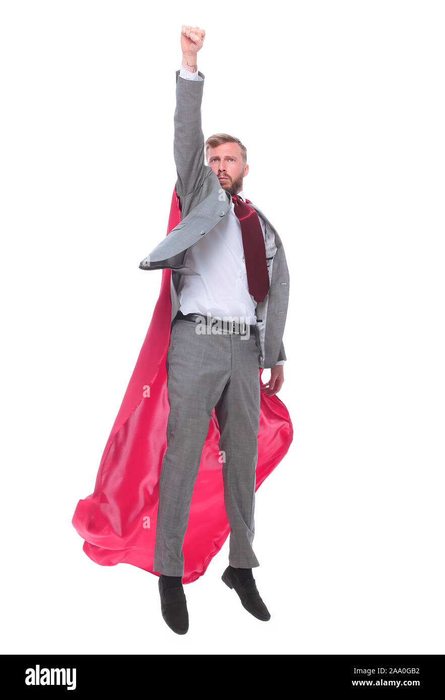 in full growth. superhero businessman rising up Stock Photo - Alamy