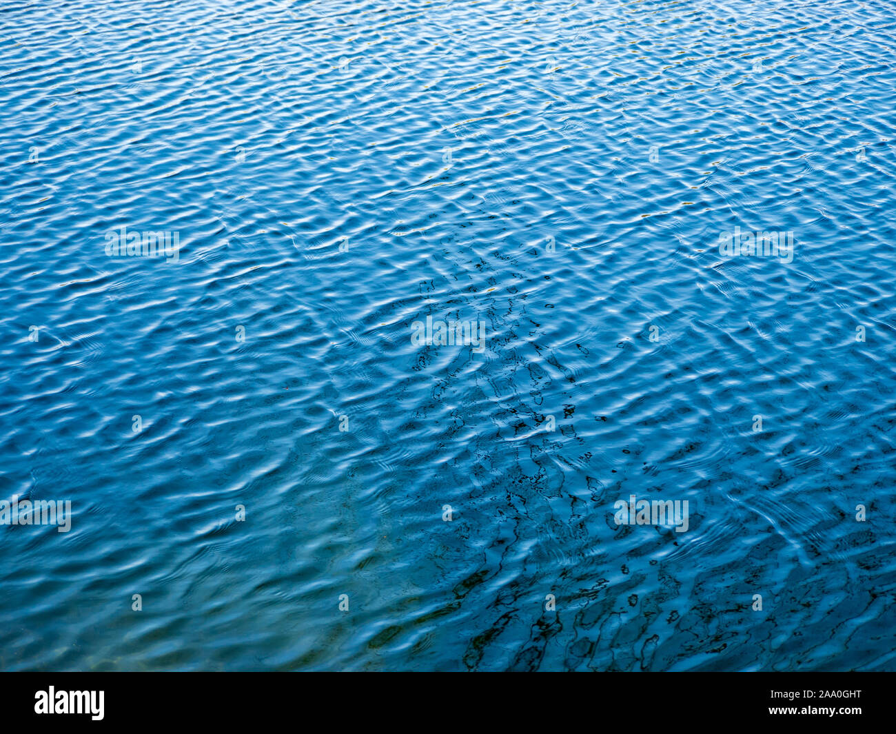 Waves and ripples in river blue waterv Stock Photo - Alamy