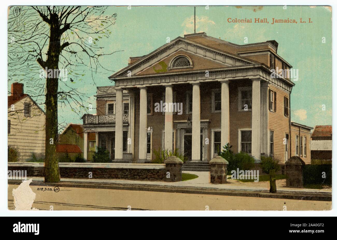 Illustrated postcard of the Colonial Hall, Jamaica, Long Island, New ...