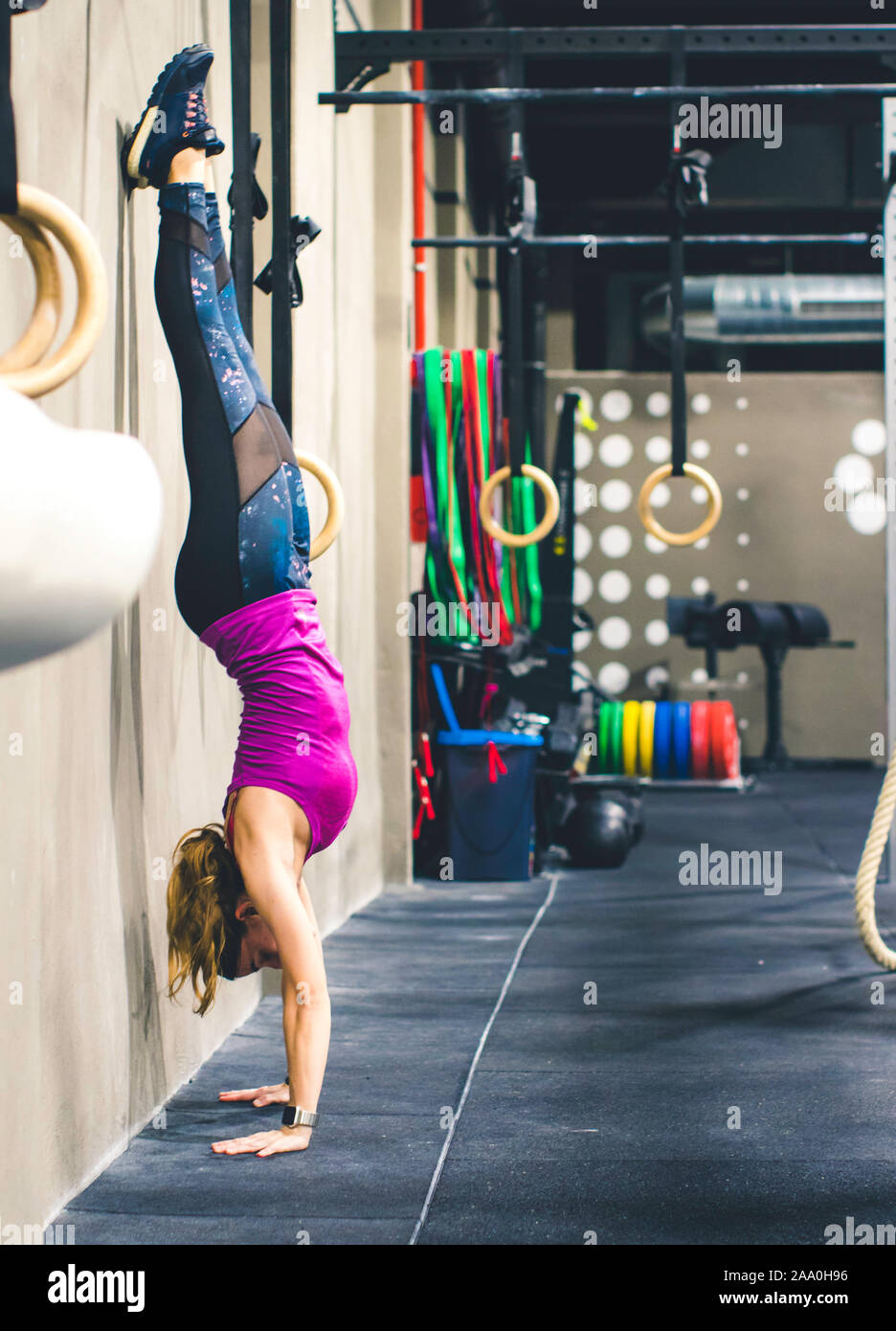 Girl doing a handstand hi-res stock photography and images - Alamy