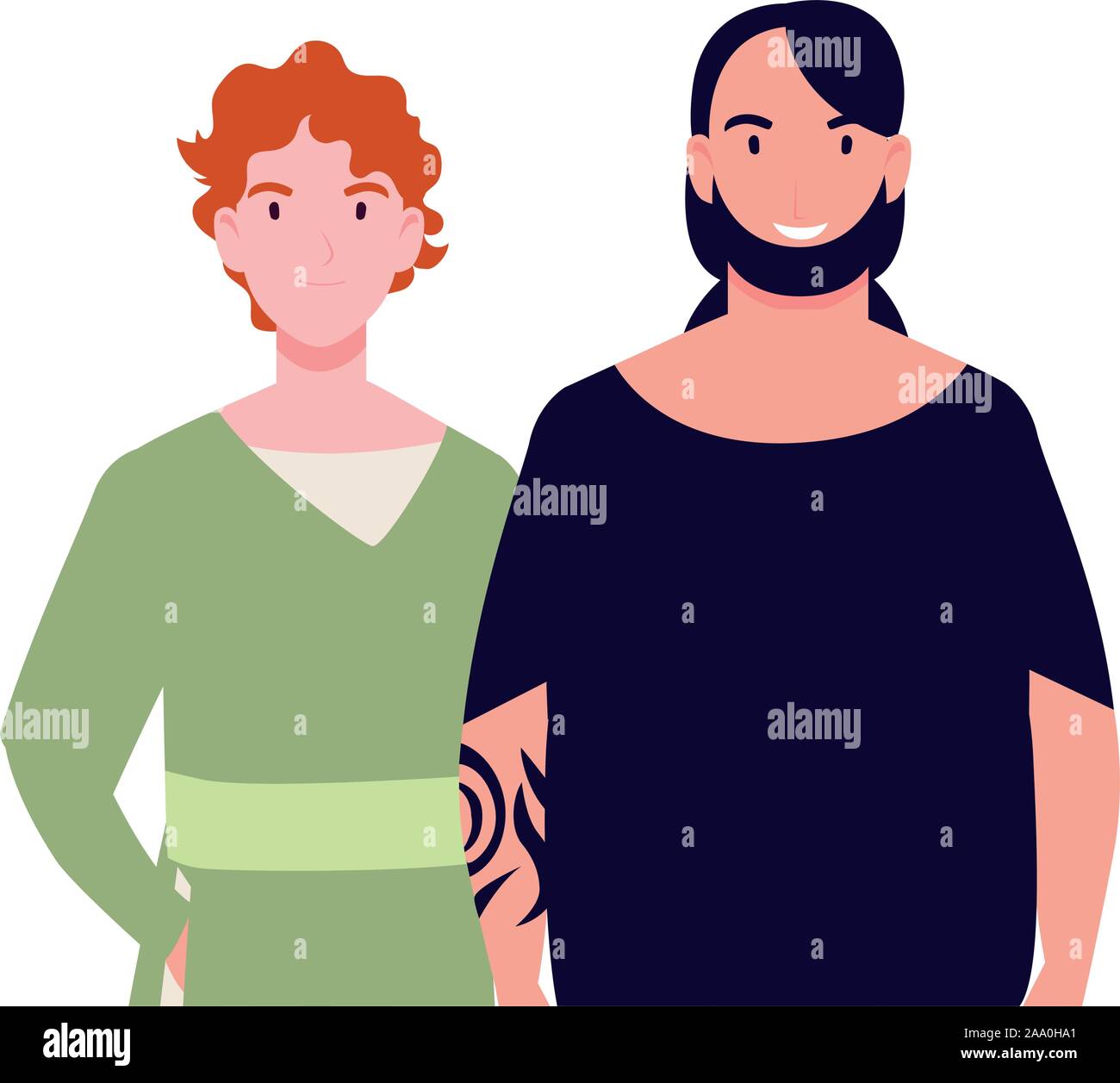 men with different poses on white background vector illustration design ...
