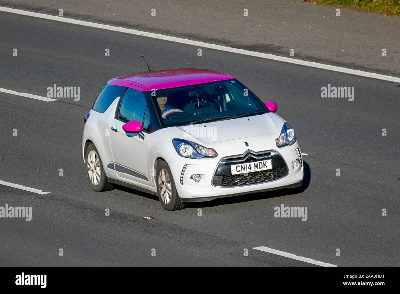 2014 Citroën DS3 D style Pink; UK Vehicular traffic, transport, modern ...