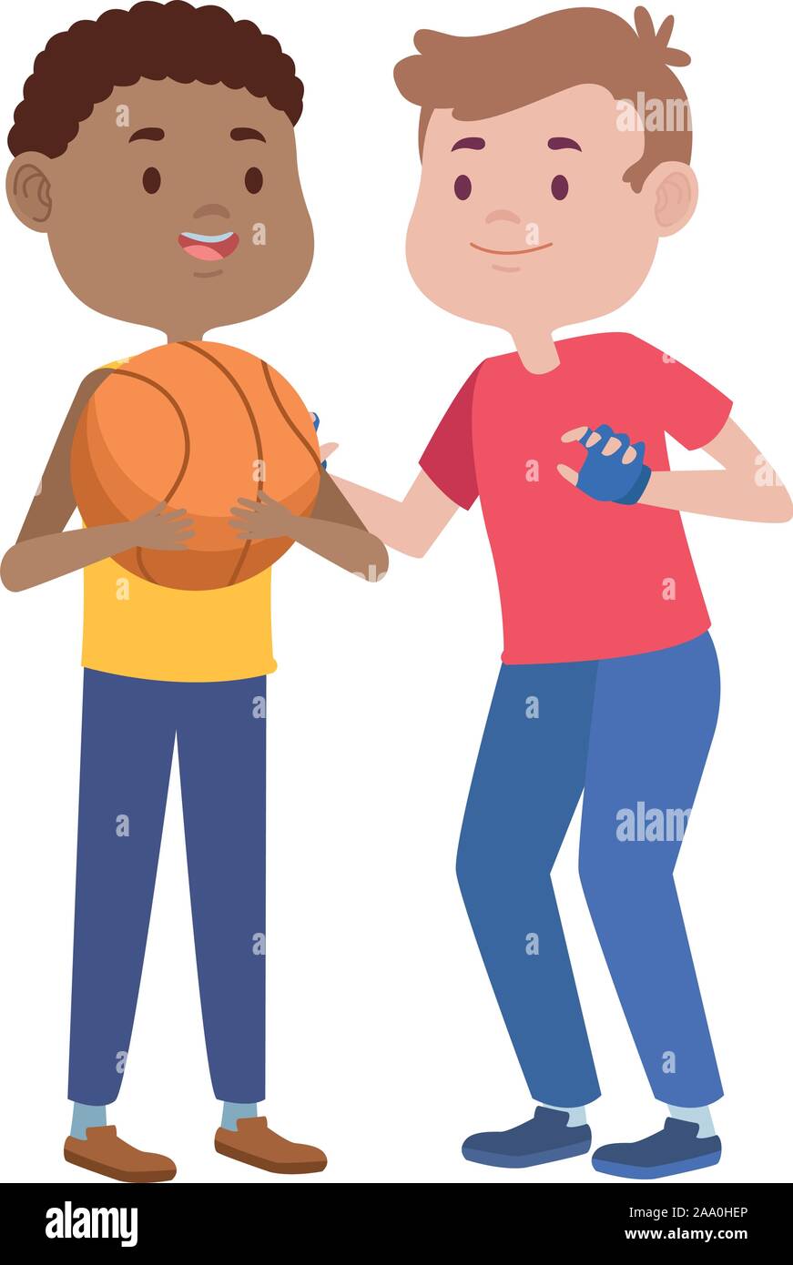 Playing Basketball With Friends Clipart