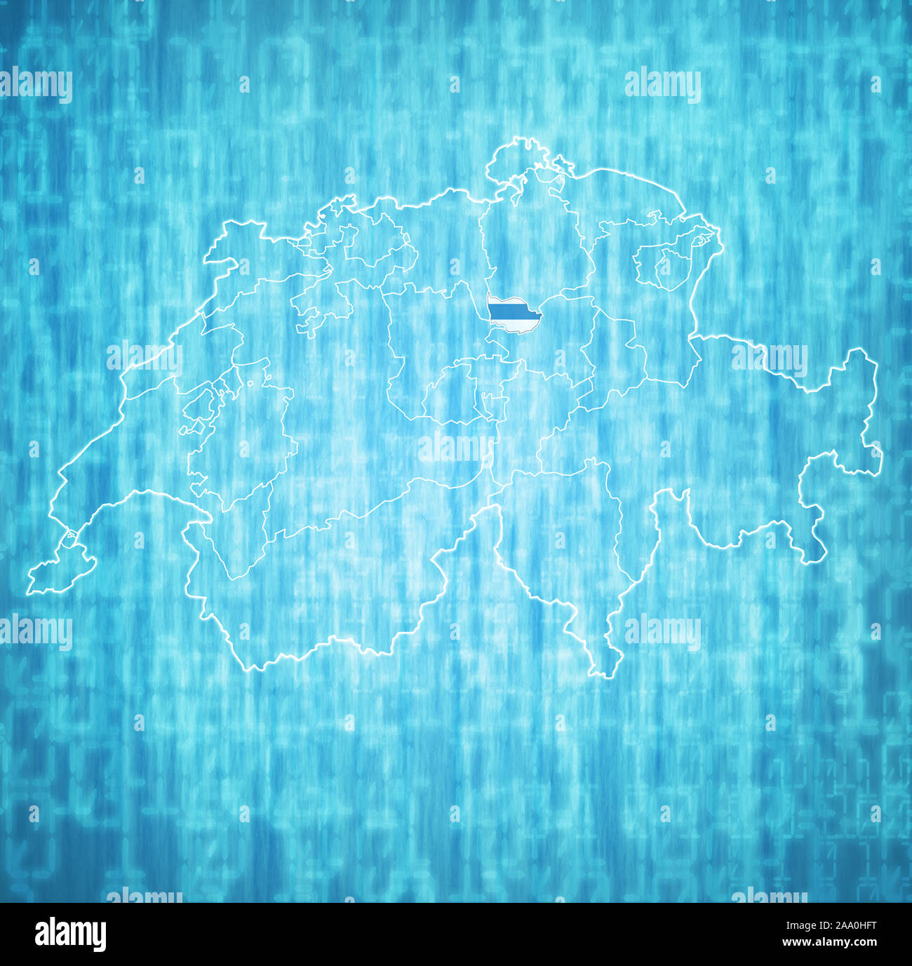 flag of Zug canton on map of switzerland Stock Photo - Alamy