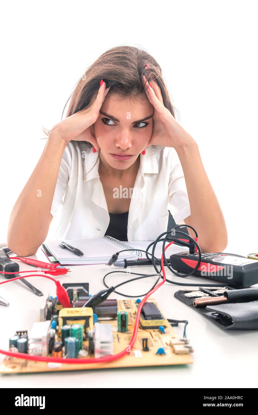 Repairing electronic circuit board Cut Out Stock Images & Pictures - Alamy