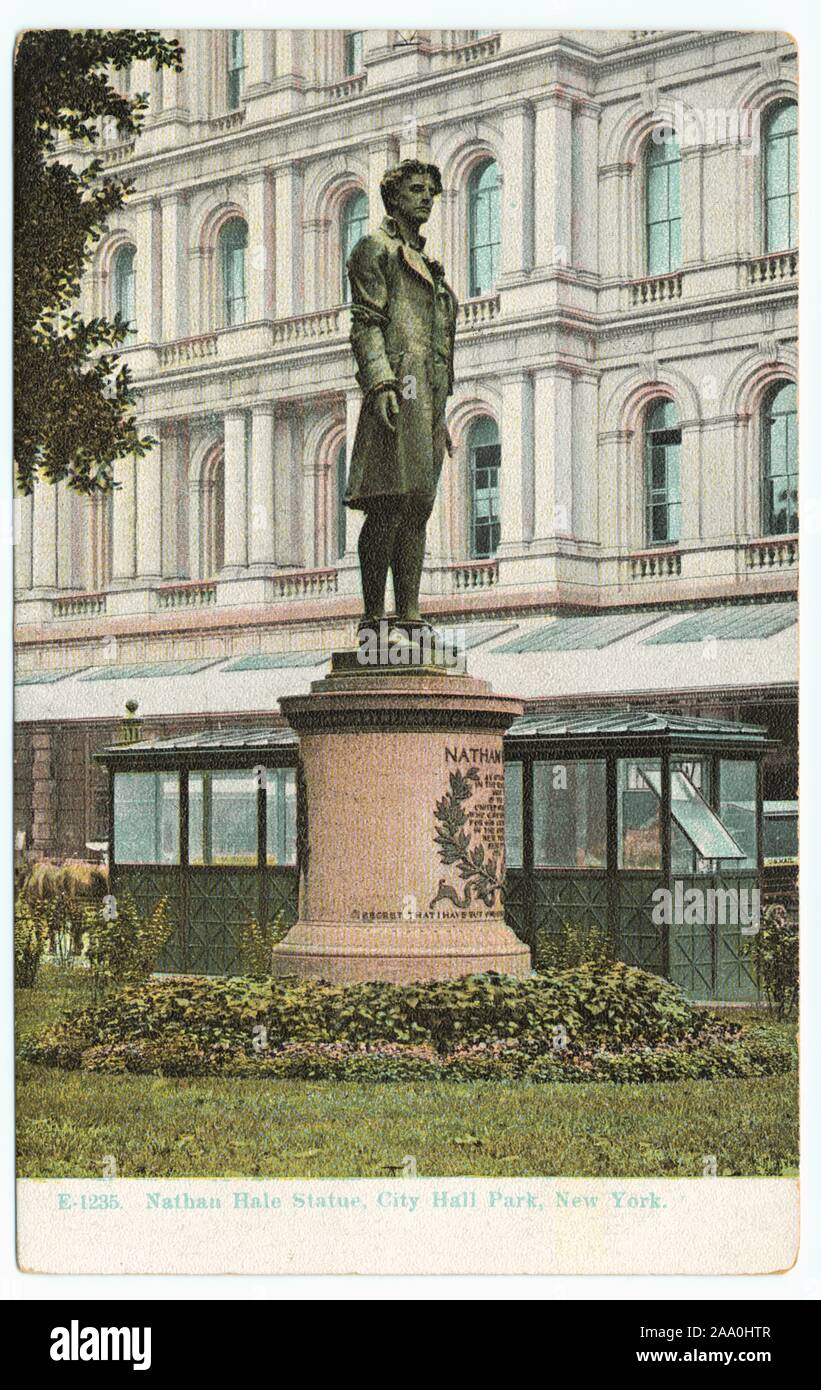 Postcard of a statue of nathan hale hi-res stock photography and images ... Postcard of a statue of nathan hale hi-res stock photography and images ...