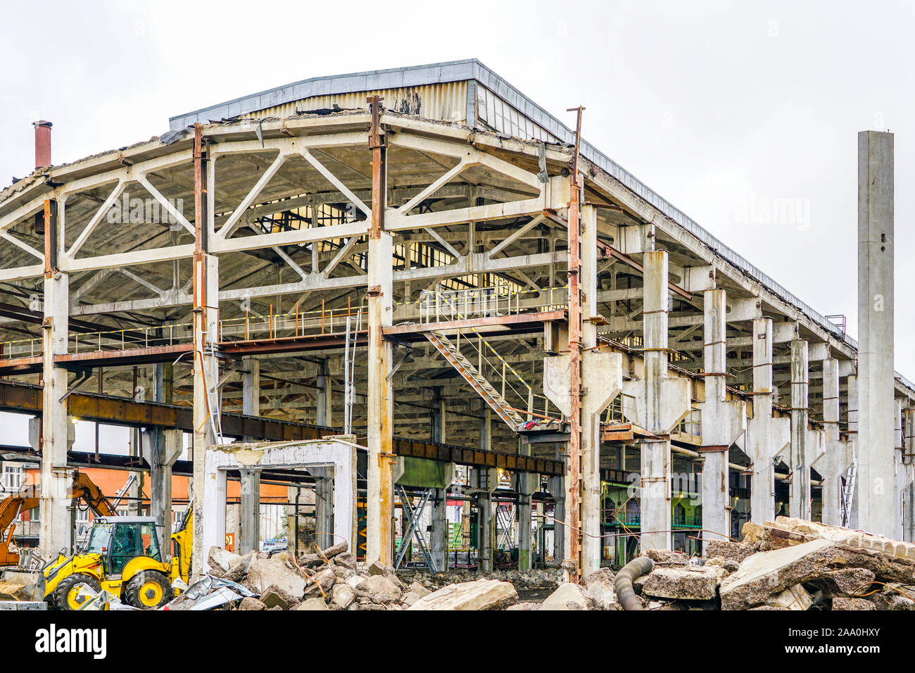 reconstruction and extension of an old factory hall Stock Photo - Alamy