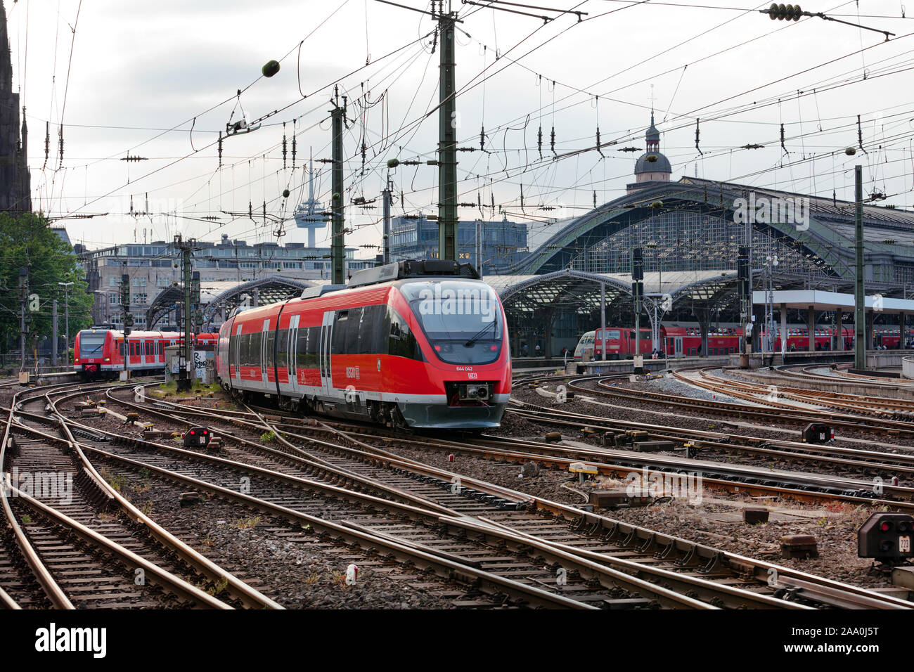 An Intercity Express train of Deutsche Bahn departures from the Cologne ...