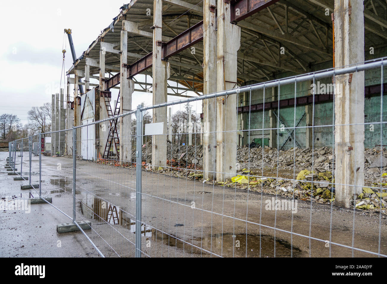 reconstruction and extension of an old factory hall Stock Photo - Alamy